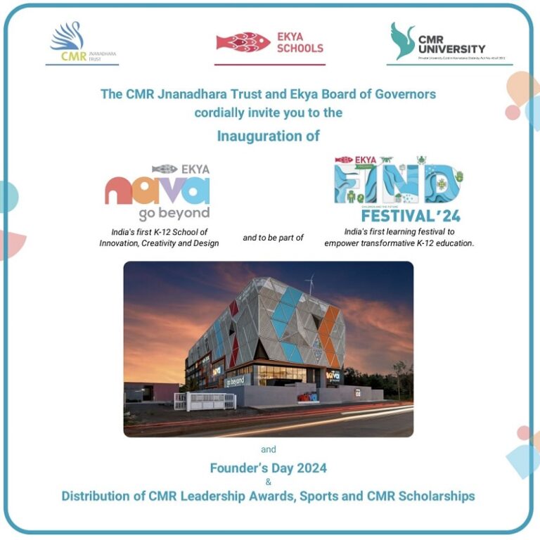 CMR Jnanadhara Trust and Ekya Schools Announce India’s First Learning ...